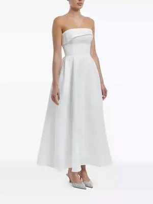 POST MERIDIEM Jacquard Midi Dress - White