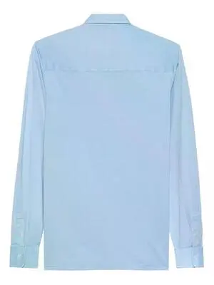 Fedeli Plain Organic-cotton Shirt - Blue