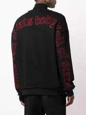 HACULLA. Embroidered Cotton Jersey Fleece Sweatshirt
