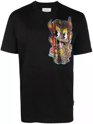 Philipp Plein Hawaii Embellished Short-sleeve T-shirt - Black