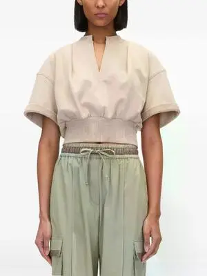 3.1 Phillip Lim V-neck Cotton T-shirt - Neutrals