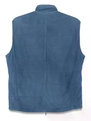 BARBA NAPOLI Leather Gilet - Blue