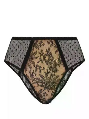 Dolce & Gabbana High-waisted Plumetis Lace Panties - Black