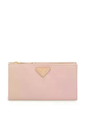 Prada Logo Plaque Wallet - Pink