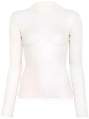 MUGLER Sheer Sweater - Neutrals