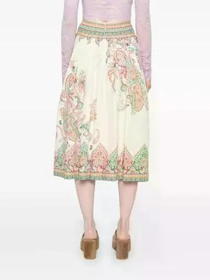 Etro Printed Cotton Midi Skirt