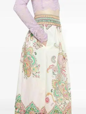 Etro Printed Cotton Midi Skirt