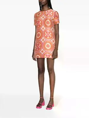 La DoubleJ Patterned Jacquard Swing Minidress - Neutrals