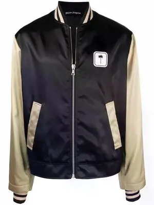 Palm Angels Pxp Colour-block Bomber Jacket - Black