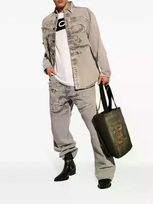 Y/project Wide Leg Jeans With Distressed Detailing