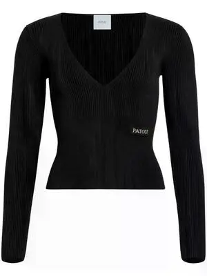PATOU V-neck Ribbed Sweater