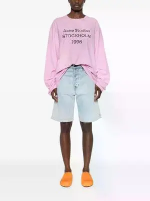 Acne Studios Logo-print Distressed T-shirt - Purple