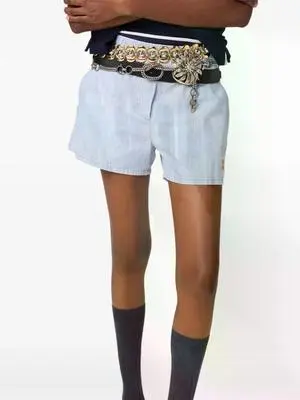 Miu Miu Striped Chambray Bermuda Shorts