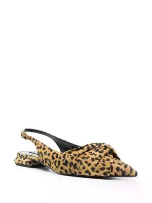 Roberto Cavalli Leopard-print Slingback Pumps