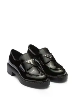 Prada Chocolate Patent Leather Loafers