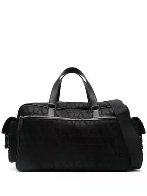 Valentino Garavani Toile Iconographe Canvas Duffle Bag - Black