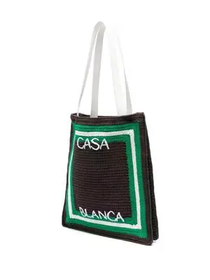 Casablanca Logo-embroidered Crochet Tote Bag