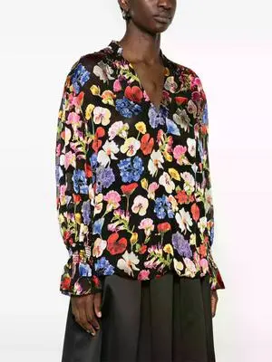 Alice + Olivia Onica Floral Chiffon Blouse