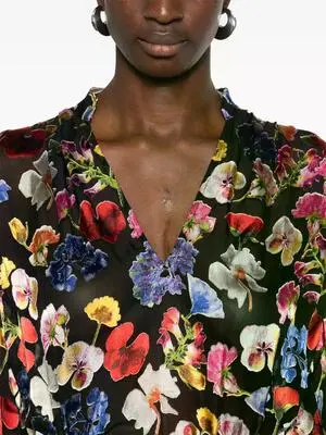 Alice + Olivia Onica Floral Chiffon Blouse