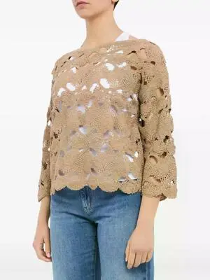 KANGRA Crochet-knit Top