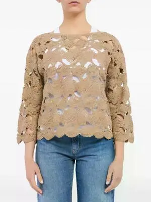 KANGRA Crochet-knit Top