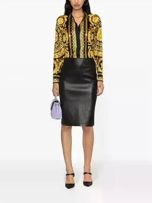 Versace Heritage Barocco-print Silk Shirt - Black