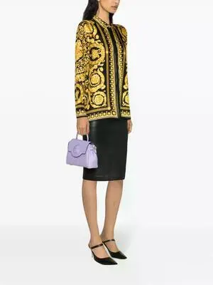 Versace Heritage Barocco-print Silk Shirt - Black