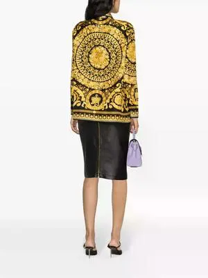Versace Heritage Barocco-print Silk Shirt - Black