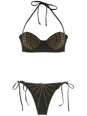 AMIR SLAMA Beaded Balconette Bikini Set - Black