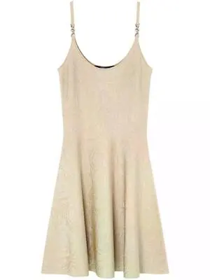 Versace Barocco Jacquard Flared Mini Dress