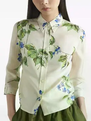 Prada Floral-print Silk Shirt
