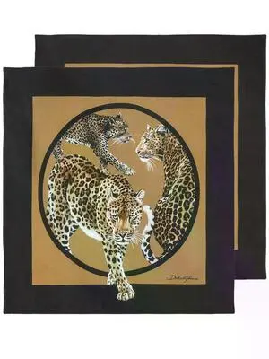 Dolce & Gabbana Animal-print Napkin - Brown