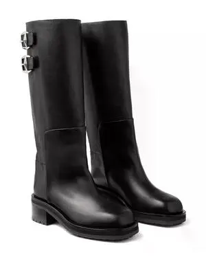 JIMMY CHOO Leather Knee-high Boots With Buckle Detail