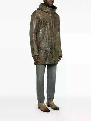 ISAAC SELLAM EXPERIENCE Psycho Mid-length Lambskin Coat - Brown