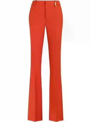Roberto Cavalli Tiger Tooth-detailed Flared Trousers - Red