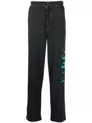 Roberto Cavalli Graphic-print Straight Trousers