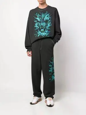 Roberto Cavalli Graphic-print Straight Trousers
