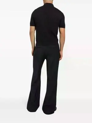 Dolce & Gabbana Geometric-pattern Knit Polo Shirt - Blue