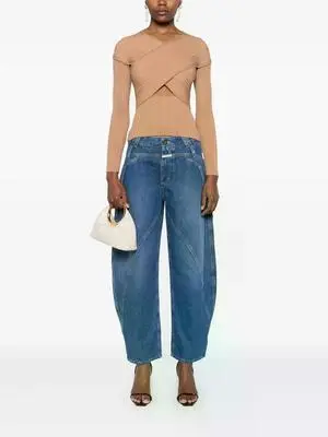 SELF-PORTRAIT Ribbed Wrap Top