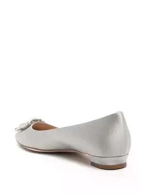 Manolo Blahnik Hangisi Ballet Flats - Grey