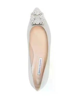 Manolo Blahnik Hangisi Ballet Flats - Grey