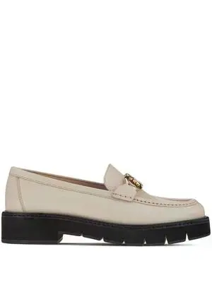 FERRAGAMO Gancini-plaque Leather Loafers