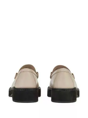 FERRAGAMO Gancini-plaque Leather Loafers