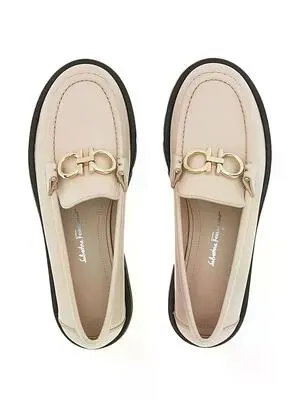 FERRAGAMO Gancini-plaque Leather Loafers
