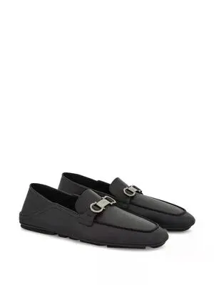 FERRAGAMO Gancini-plaque Leather Loafers