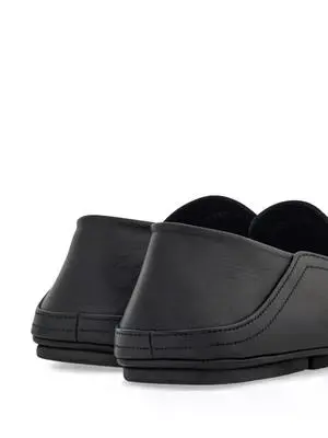 FERRAGAMO Gancini-plaque Leather Loafers