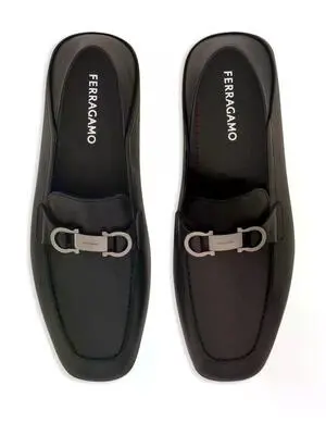 FERRAGAMO Gancini-plaque Leather Loafers