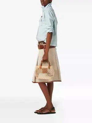 Miu Miu Logo-appliqué Interwoven Tote Bag