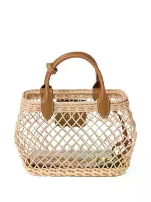 Miu Miu Logo-appliqué Interwoven Tote Bag