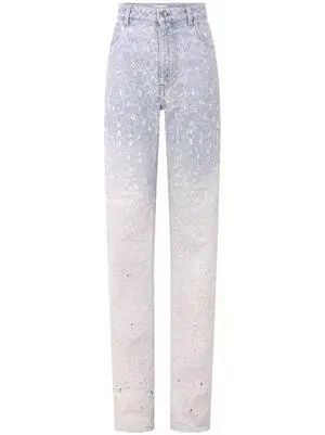 Rabanne Distressed Ombré Straight-leg Jeans